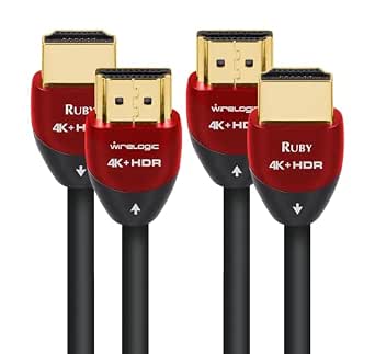 Amazon.com: WireLogic Ruby 8ft HDMI Cable 2-Pack (WLHDM8PACK) : Electronics