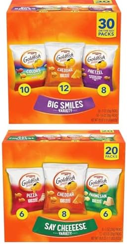Amazon.com: Goldfish Crackers Big Smiles Variety Pack with Cheddar ...