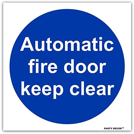 4 x safety sign - Automatic fire door keep clear - self adhesive ...