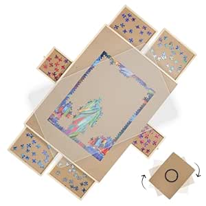 Rotating Puzzle Board with Drawers - Puzzle Board 1500 Pieces – 360 ...