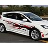 Amazon.com - Car Side Body Stickers Decals Black with red Flame ...