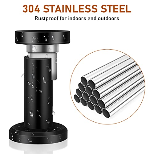 KOLAKO Door Stoppers, Magnetic Door Stops Black Wall Floor Mount Heavy ...