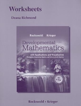 Worksheets for Developmental Mathematics with Applications and ...