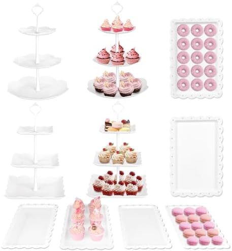 Amazon.com | Mwellewm 10Pcs Cupcake Stand,Dessert Table Display Set, 4 ...