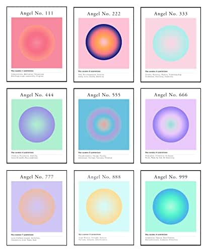 Amazon.com: Angel Number Poster - Set Of 9 - Positive Affirmations Wall ...