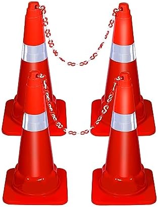 ABS INDUSTRY Safety Cones Injection Moulded 4 Cones 1.2 kg with 4 ...