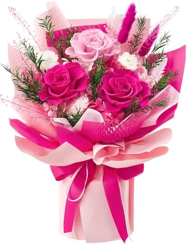 Amazon.com: Flomoon Preserved Flowers Bouquet, Forever Flowers for ...