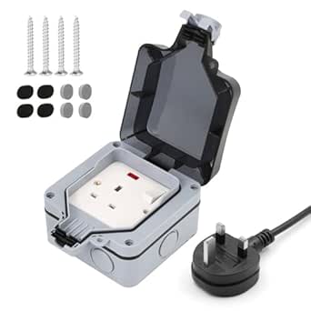 IP66 Weatherproof Outdoor Socket, Single Socket Wall Electrical Outlets ...