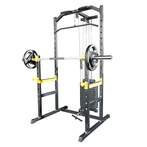 Strongway Half Power Rack with 75KG Weight Stack and Pulley System ...