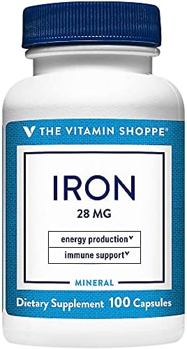 Amazon.com: The Vitamin Shoppe Iron 28G, Well Absorbed Forms of Iron ...