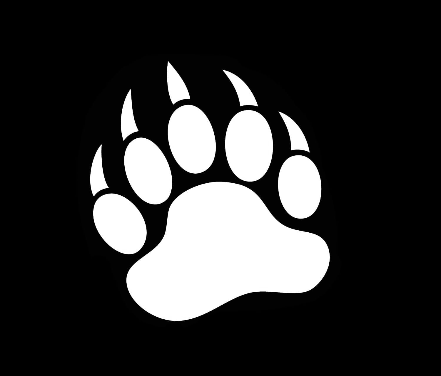 Amazon.com: GRIZZLY BEAR PAW PRINT 3.5" BLACK Vinyl Decal Window ...