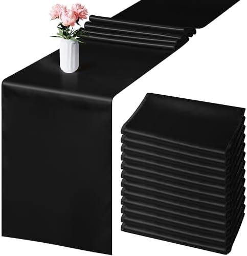 Amazon.com: Aneco 12 Pack Satin Table Runner 12 x 108 Inch Gold Long ...