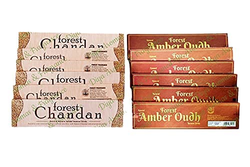 Forest Amber Oudh and Chandan Incense Sticks Collection Natural Base ...