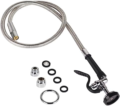 Pre-Rinse Spray Valve with Hose, 60" Flexible Stainless Steel Hose with ...