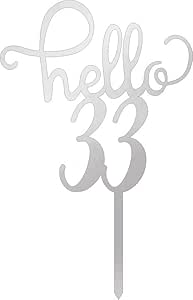 The Cutwork Studio Fiber Hello 33 Cake Toppers for Cake Decorations ...