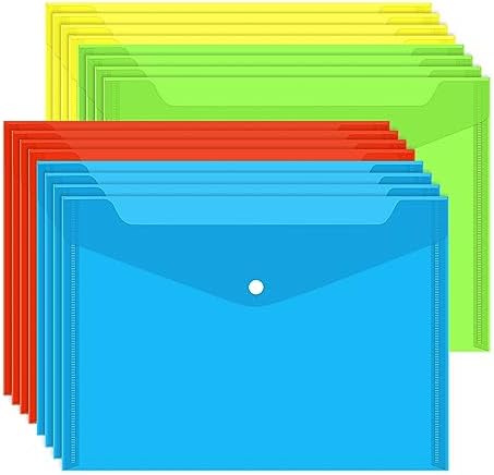 A4 Plastic Wallets Clear, 40Pack Waterproof Plastic Folders, Plastic ...