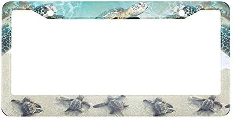 Amazon.com: HOSNYE Sea Turtle License Plate Frame Beach and Ocean Metal ...