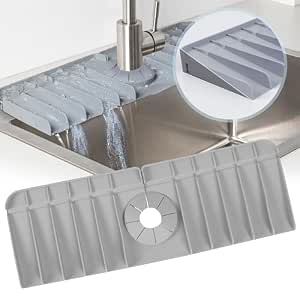 20° Upgraded Slope Sink Splash Guard Mat, Behind Faucet Mat, Non-Slip ...