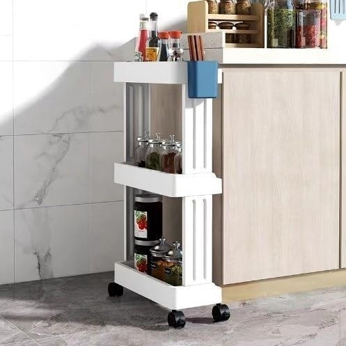 Divyog 3 Layer Folding & Movable Storage Basket, Kitchen Storage Basket ...