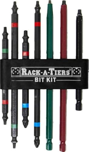 Rack-A-Tiers Rough-In Bit Kit - 7 pcs Driver Bit Set, Electrical Bits ...