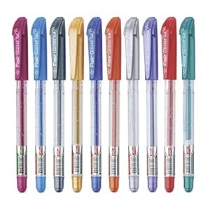 FLAIR Glitter Sparkle 1.0mm Gel Pen Blister Pack | Smooth & Perfect ...