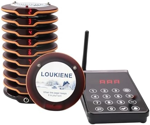 Amazon.com: LOUKIENE Restaurant Pager System, 20 Wireless Coaster ...