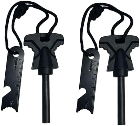 WallEgo Survival Fire Steel, Wooden Handle Firesteel Fire Starter ...