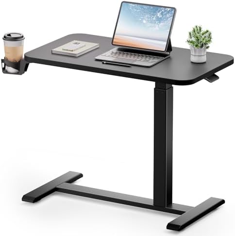 Amazon.com: GTPLAYER Small Standing Desk with Hidden Wheels, Pneumatic ...