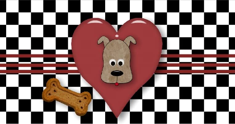 Amazon.com: Checkbook Cover Checkerboard Dog Heart Bone Dog Lovers ...