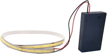 Amazon.com: 3*AAA Battery Box 5V COB LED Strip 320 LEDs/M 8mm PCB ...