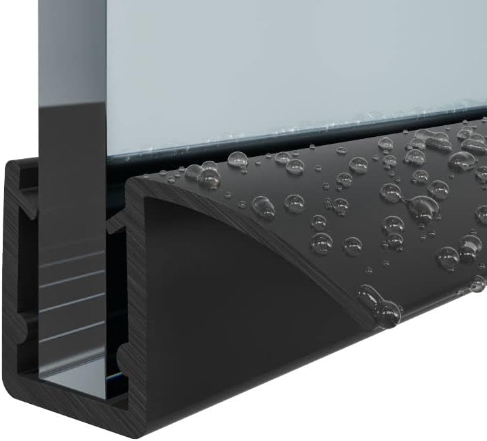 Black Shower Door Deflector Seal | 4-6mm or 7-8mm Versions | Pivot Door ...