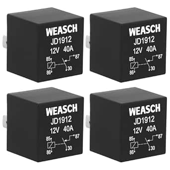 Weasch 4Pcs JD1912 Car Relay, 12V 40A, 4 Pin SPST, Automotive Switches ...