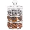 EH Excellent Houseware Stackable Glass Storage Jars 3 Tier Sweet Candy ...
