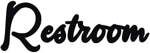 Amazon.com: Cursive Restroom Text 13 inch Black Indoor Wall Vinyl Decal ...