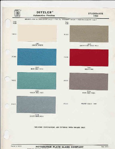 1963 Studebaker Color Paint Chip Page: Studebaker: Amazon.com: Books