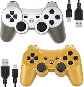 Amazon.com: PS3 Controller Wireless for Playstation 3 Dual Shock (Gold ...
