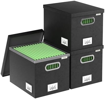 Amazon.com: File Organizer File Box with Lid, Universal Hanging File ...