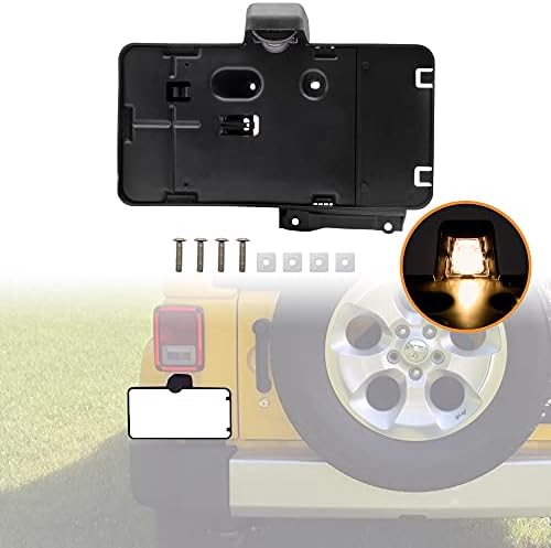 Black Rear License Plate Holder Frames Plastic Bracket with Light ...