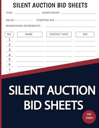 Amazon.com: Silent Auction Bid Sheets: Organize Bids with Professional Silent Auction Bid Sheets ...