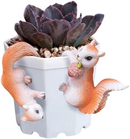 Amazon.com: JARPSIRY Set of 2 Cute Squirrel Figurines Hanging Animal ...