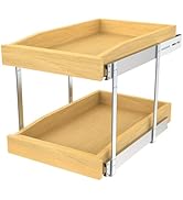 Amazon.com: 2 Tier Pull Out Cabinet Organizer, 20"W x 21"D Solid Wood ...