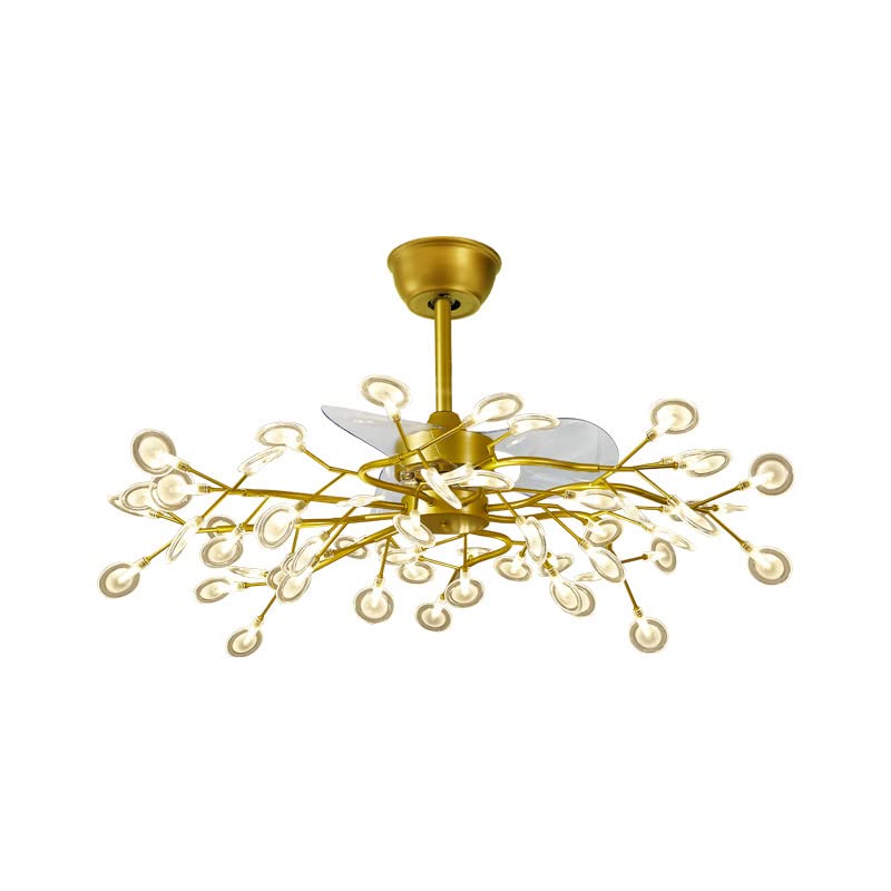 CITRA Invisible Gold Firefly Ceiling Fan Chandelier and Remote Control ...