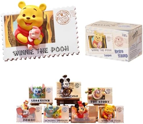 Amazon.com: MINISO Disney Winnie The Pooh Retro Stamp Collection Blind ...