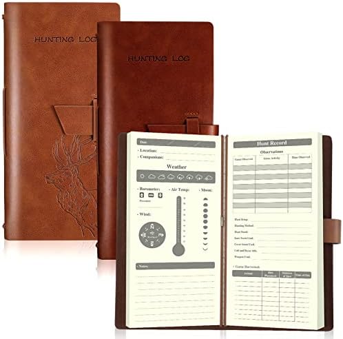 Amazon.com : Eaasty 2 Pcs Leather Hunting Log Book Elk Hunting Journal ...