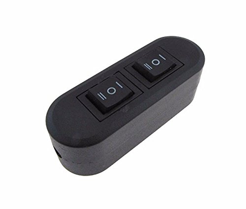 MDFLY Inline Dual ON/OFF/ON Table Lamp Desk Light - Black Push Button ...