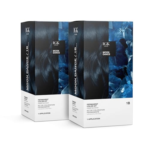 IGK Permanent Hair Dye Color Kit Set of Two | 1B Moon Dance - Darkest ...