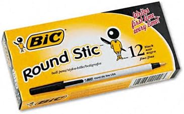 BIC Bolígrafo redondo Stic con tinta negra fina – BIC GSF11-BK – Yaxa ...