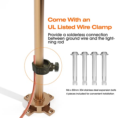 Snapklik.com : Copper Lightning Rod Kit