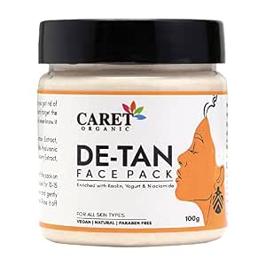 Caret Organic De-Tan FacePack With Kaolin & Niacinamide For Tan Removal ...