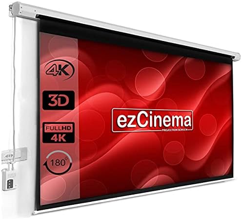 ezCinema Electric Motorized Projection Screen, 200-Inch Diagonal in 4: ...